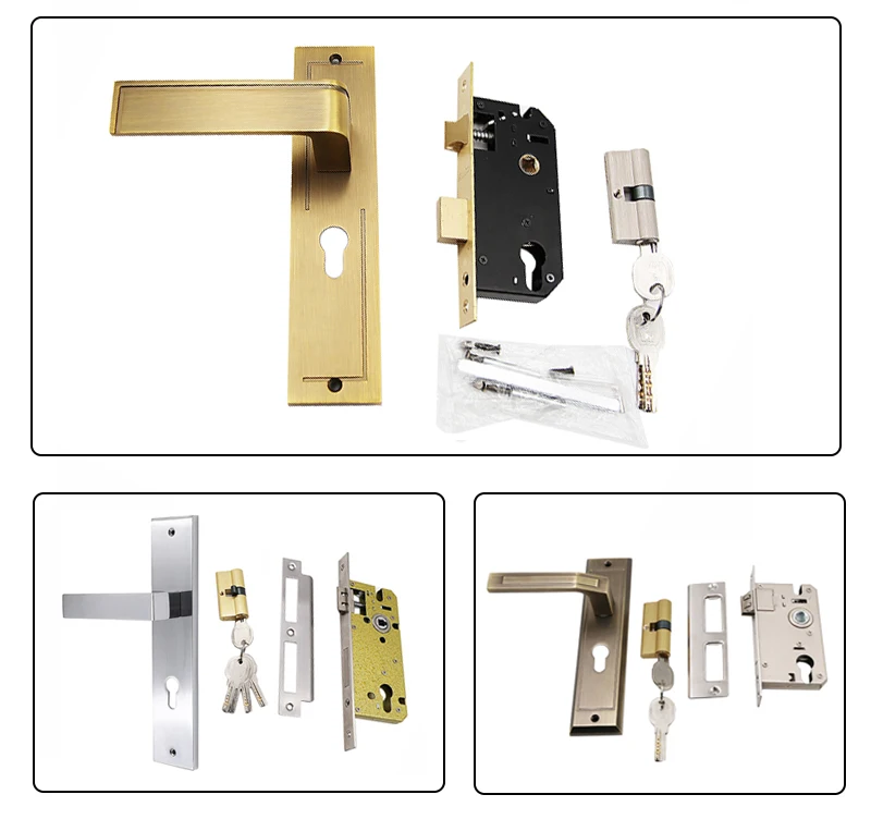 French Zinc Alloy Mortise Door Lock for Fire Wooden Doors