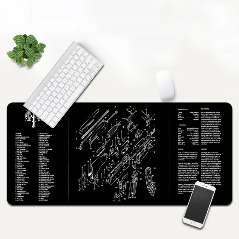Gun Pattern Cleaning Mat - Gaming Desk Pads Customization
