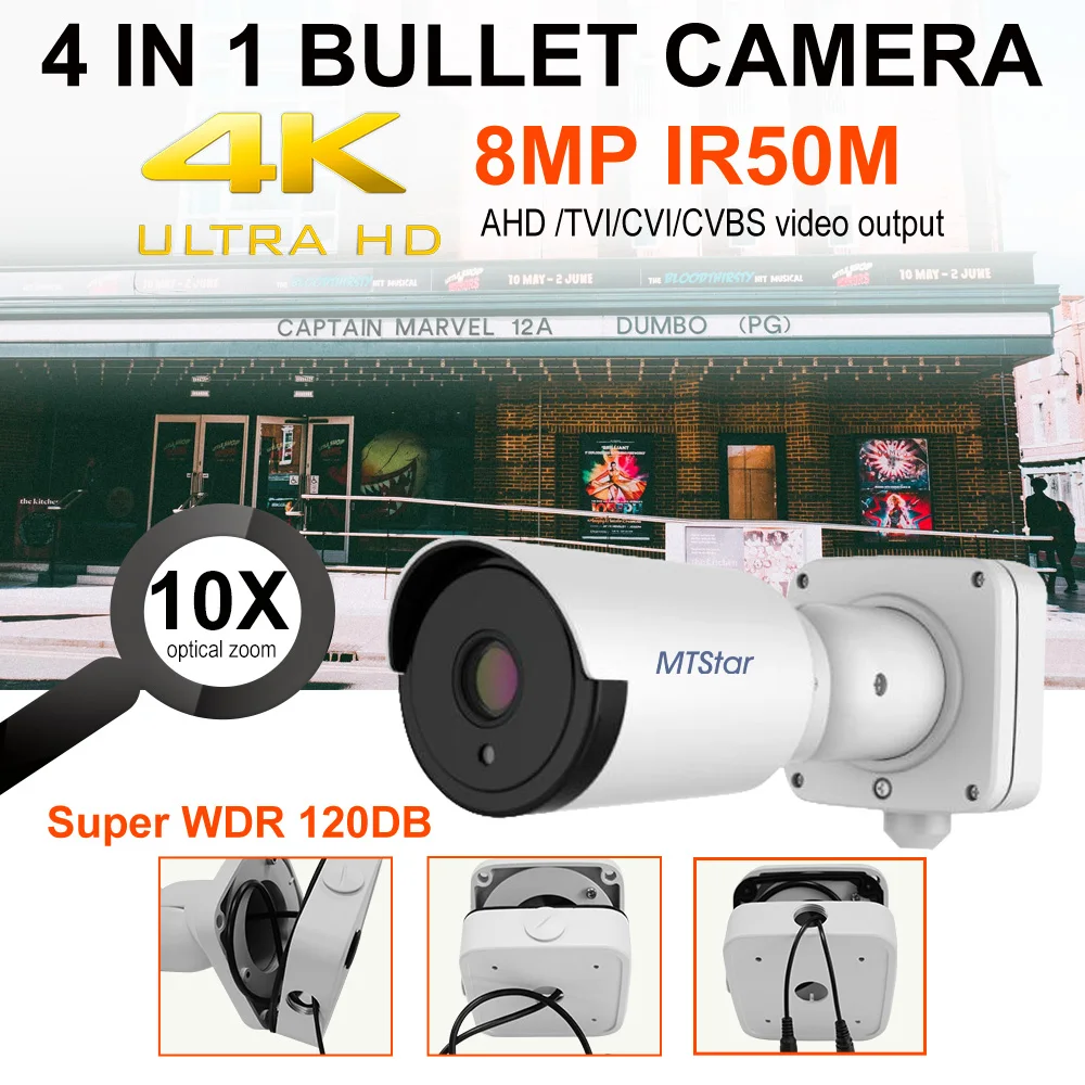 Ultra Hd 4k 10x Optical Zoom 5-50mm Motorized Lens Analog Camera,8mp Hd ...