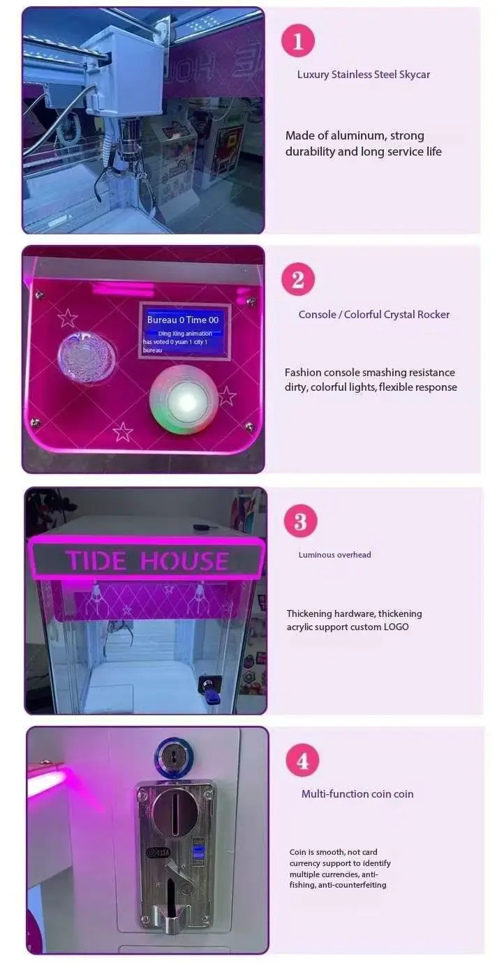 Coin Operated Tide House Mini Claw Machine - Metal Toy Vending Machine ...