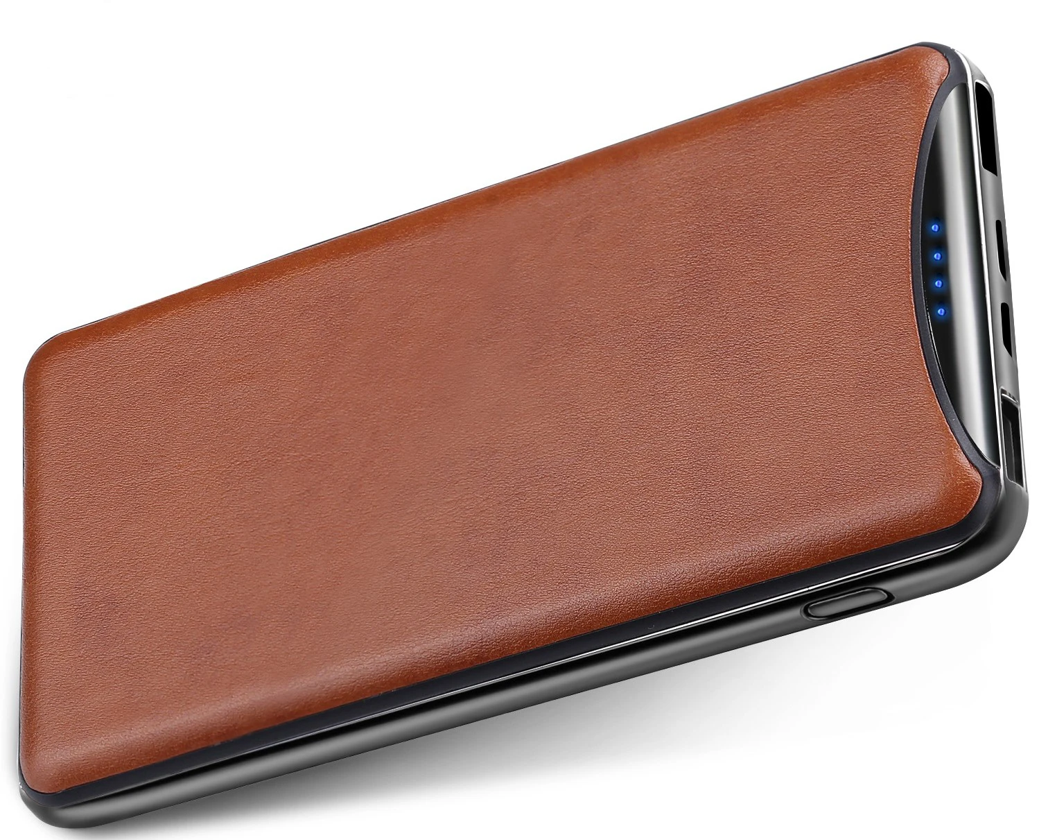 Innovative PU Leather Power Bank - 10000mah Portable Battery