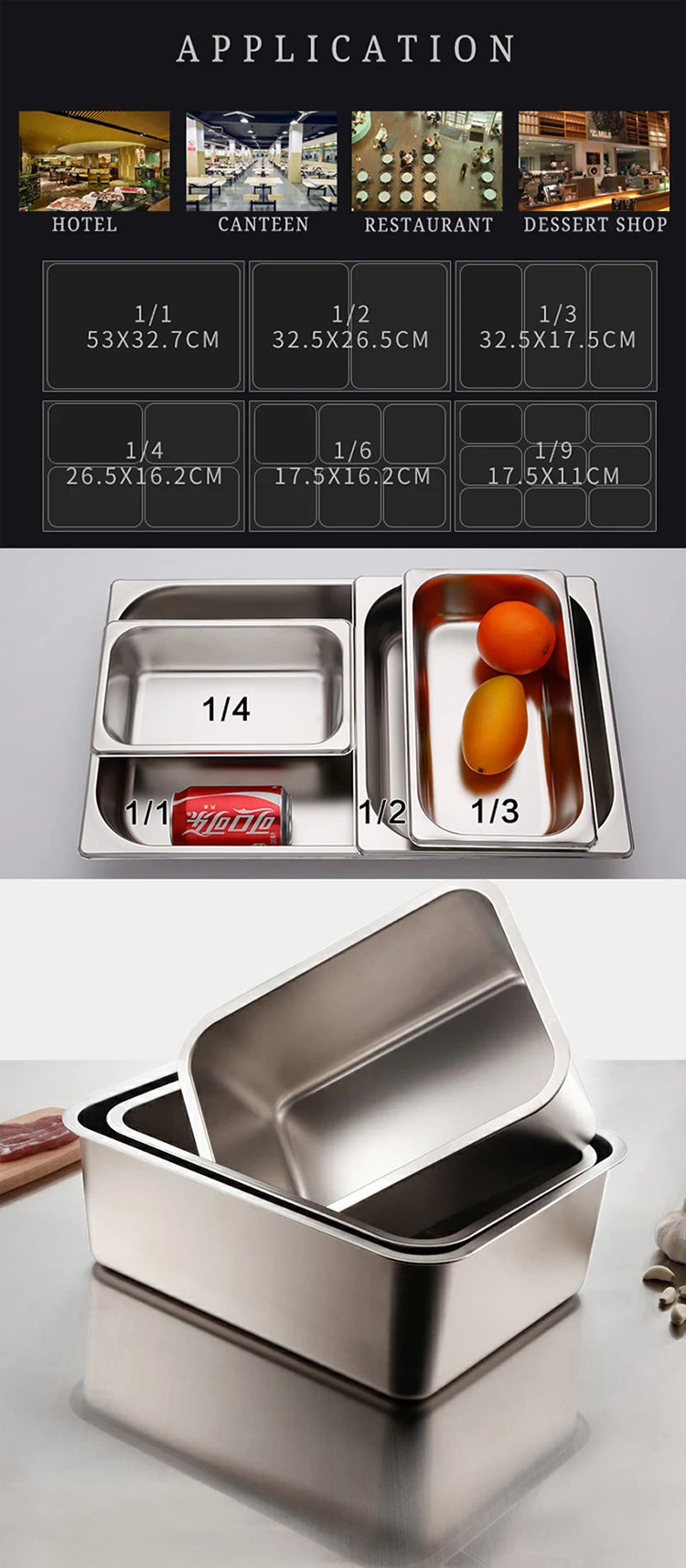 Stainless Steel Plate Tray Gn 1/3 Pan Gn 1/3 Stainless| Alibaba.com