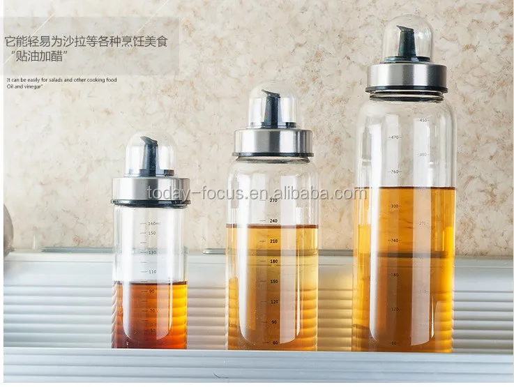 Kitchen Gadget 2024 Glass Oil Jar With Plastic Lid 170ml 300ml 500ml ...