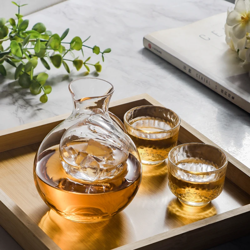 Ice Cold Sake Chilled Server Japanese Cold Sake Glass Decanter Bottle ...