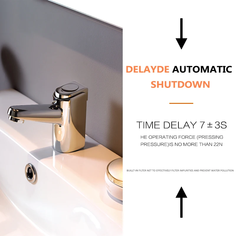Factory Directly Sales Push Button Self Closing Tap Time Delay Basin ...
