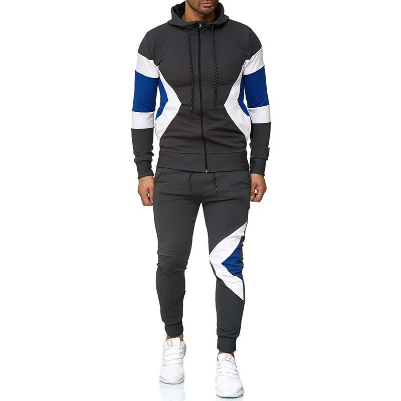 Sets Tracksuit Men Autumn Winter Hooded Sweatshirt Drawstring Outfit