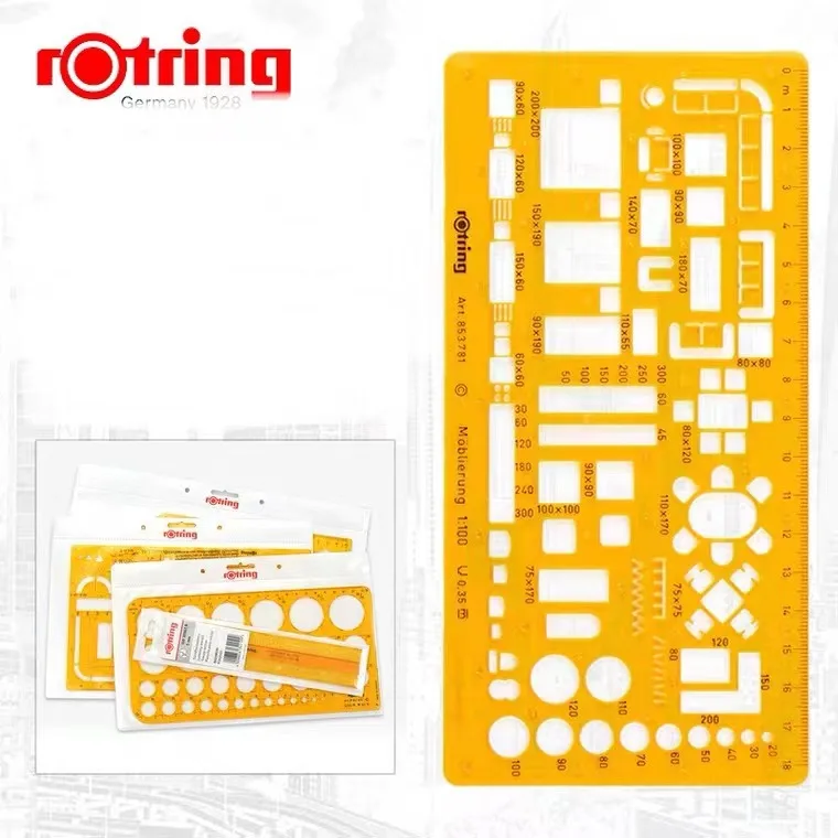 Student Stencil Straight Ruler Construction Template Rule Office ...