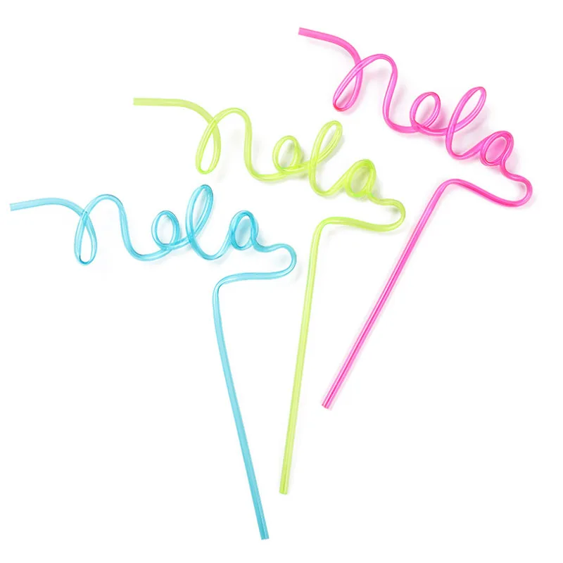 Customizable Plastic Letter Straws - Party Decorations