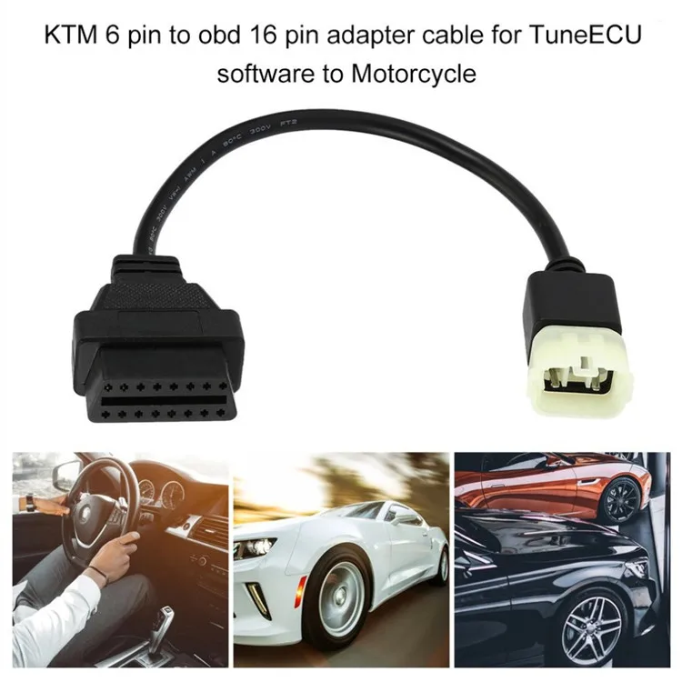 KTM OBD2 Adapter - 6 Pin to 16 Pin Adapter for Motorcycles