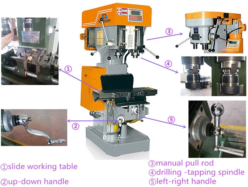 Semi Auto Two Spindle Bench Tapping And Drilling Machine For Processing ...