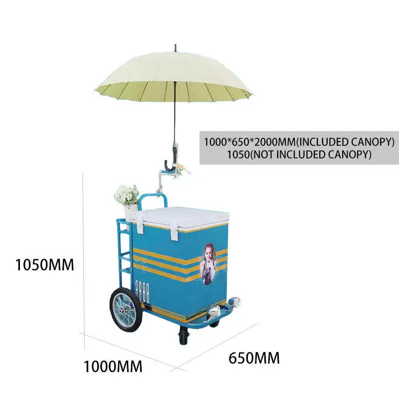 Ice Cream Handcart - Durable Stainless Steel Popsicle Cart