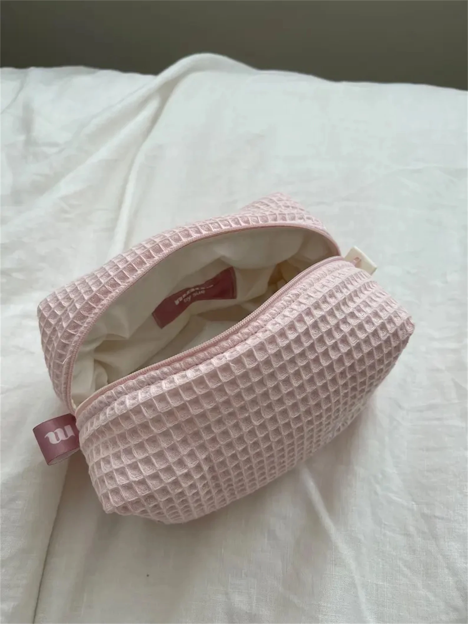 Custom Printed Waffle Embroidery Toiletry Beauty Pouch