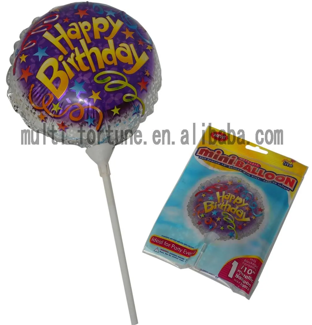 10 " Mini Shape Mylar Aluminium Foil Balloon With Cup Stick - Buy Foil ...