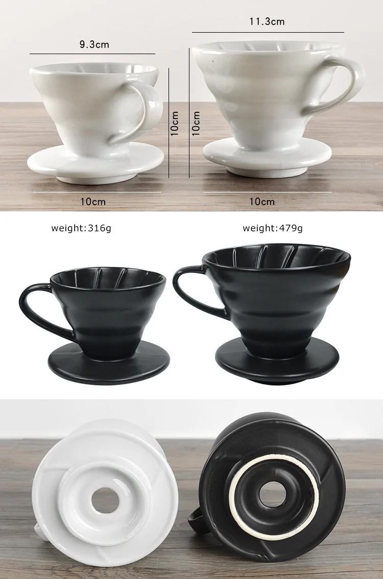 Ceramic Coffee Dripper Cups - Perfect for 1-4 Cups
