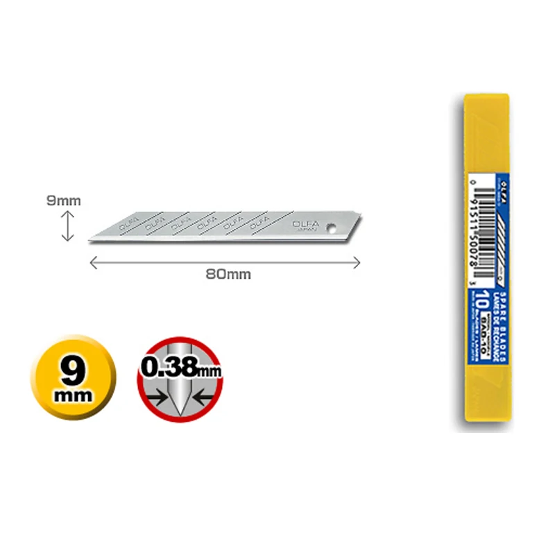OLFA Cutter 30-Degree Angle 9mm Utility Knife Blade 0.38mm Thick SAB-10