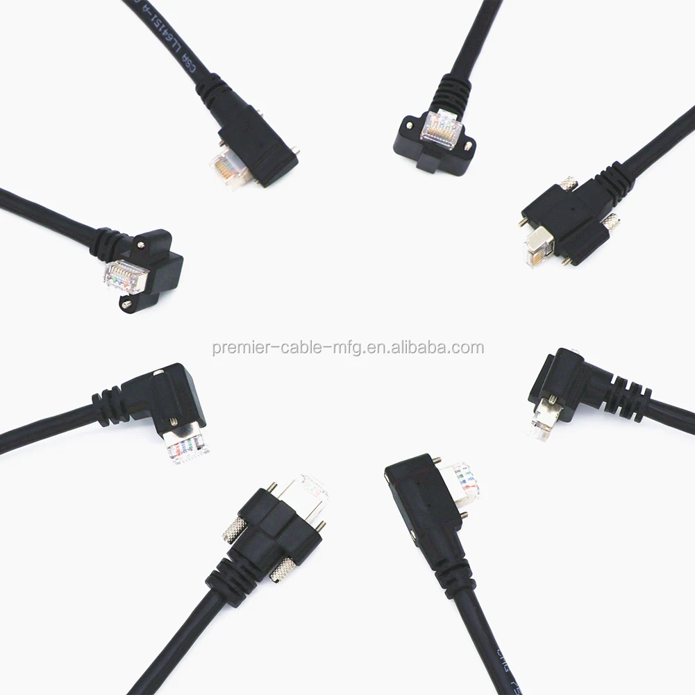 Rj45 Gigabit Ethernet Camera Cables With Screws - Buy Gige Cat6 Screw ...