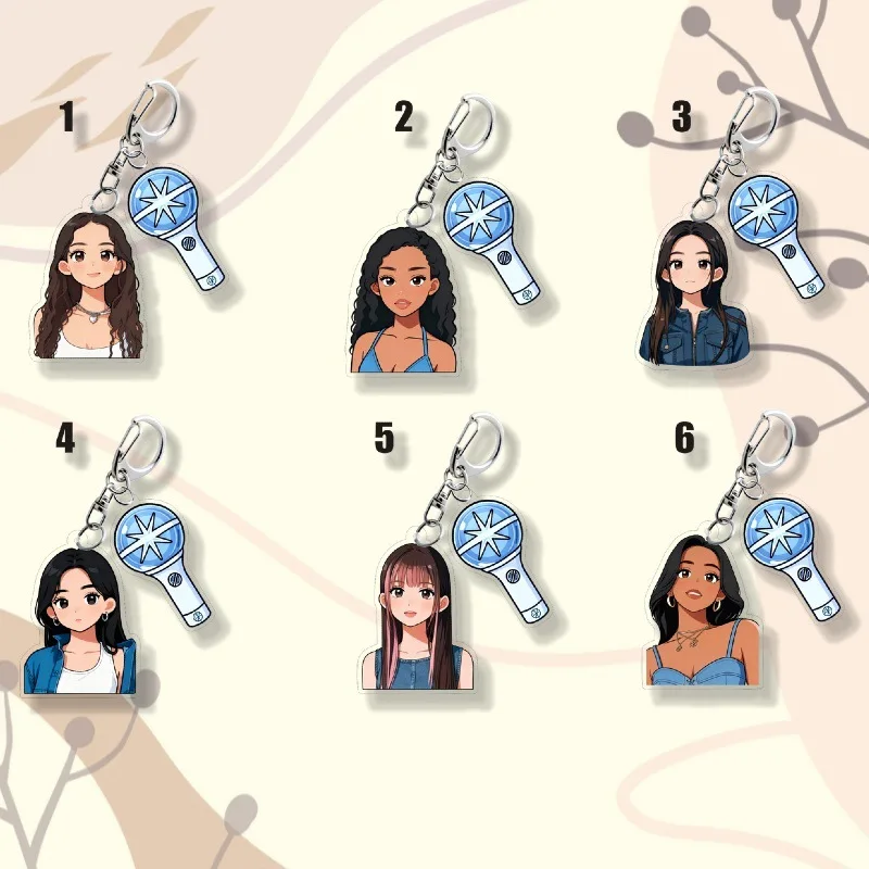 Kpop KATSEYE 2Pcs/set Keychain HD Photo Printing With Cartoon Image ...