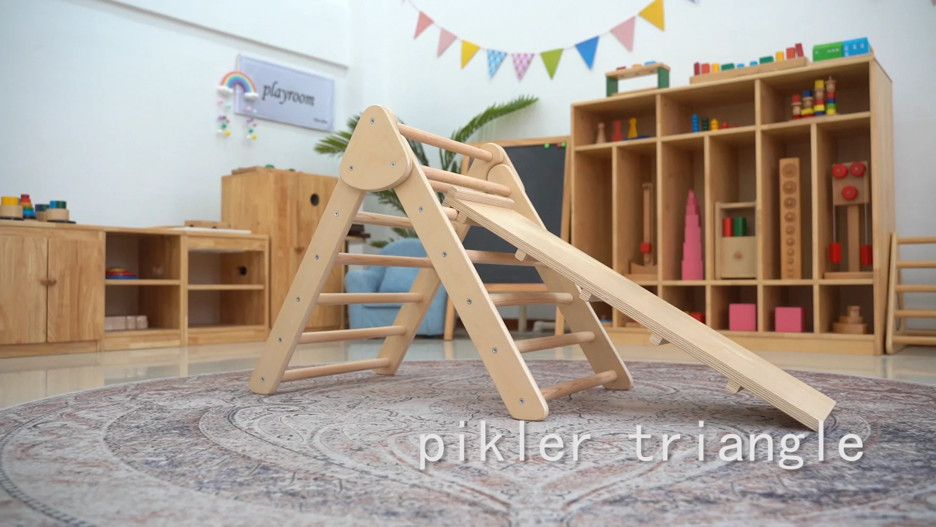 Xiha Montessori Wooden Pickler Triangle With Ramp Ladder Foldable ...