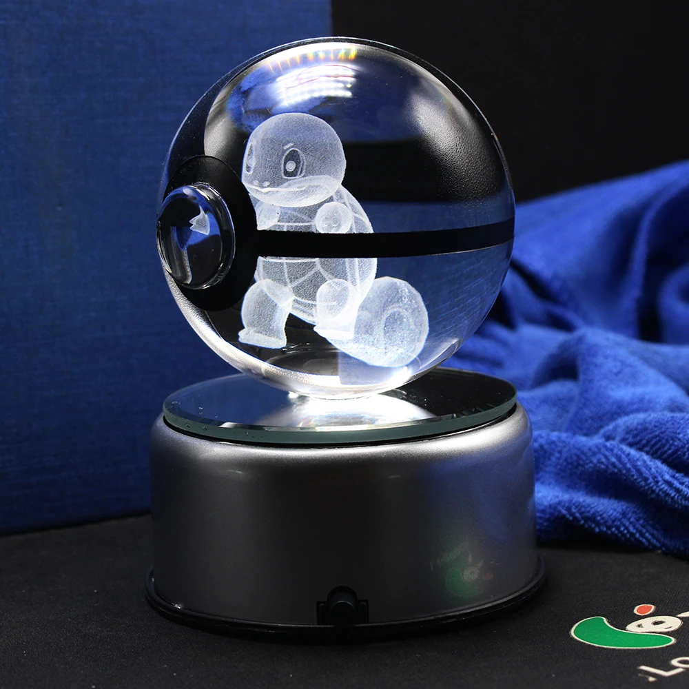 Unique Design Crystal Glass 3d Pokemon Go Monster Pikachu Ball Souvenir ...