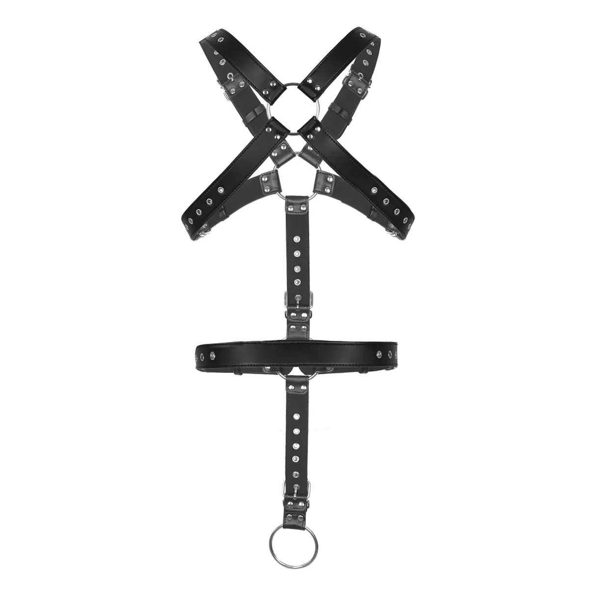 Mens Full Body Harness Detachable Groin Strap Bondage Restraints ...