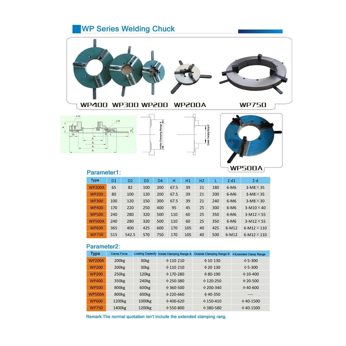 WP 300 Welding Chuck - 3 Jaws, Self Centering, Stainless Steel