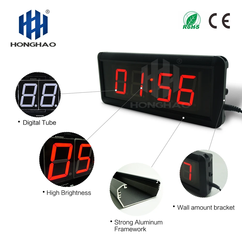 Digital Wall Mounted Led Countdown Gps Timer 4-digit Led Display Clock ...