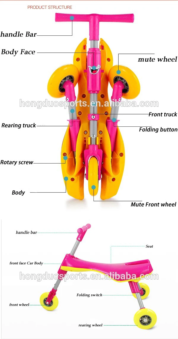 3 Wheel Scuttle Bug Scooter for 3 Age Kids - Safe & Fun