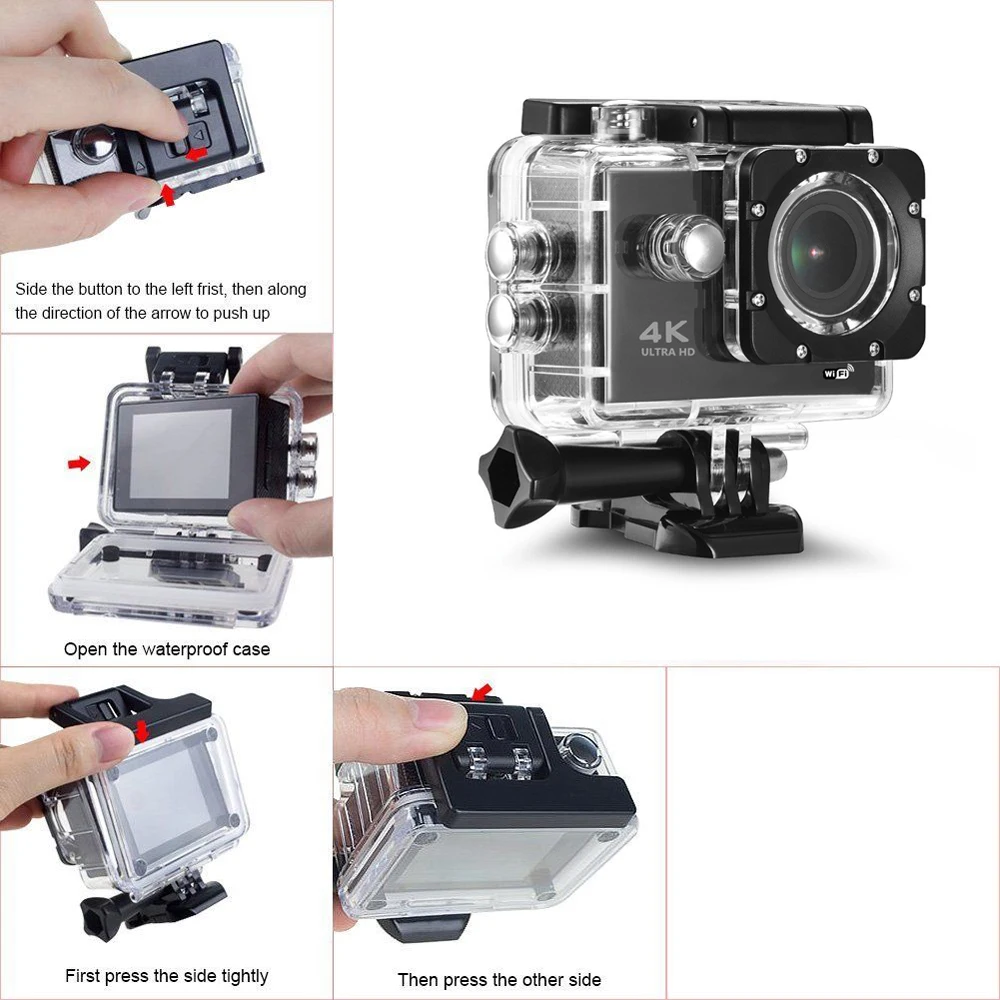 Sports Camera 4k Wifi Action Camera 16mp 170d Sport Dv Go Waterproof ...