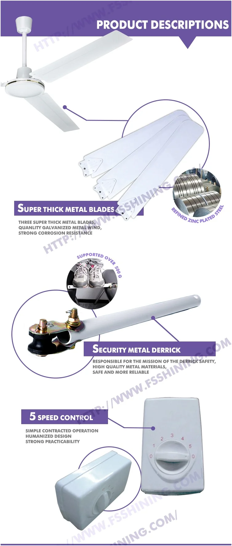 Ceiling Fan 220v Nigeria National Standard Africa 48" hang Fan 48 Inch ...