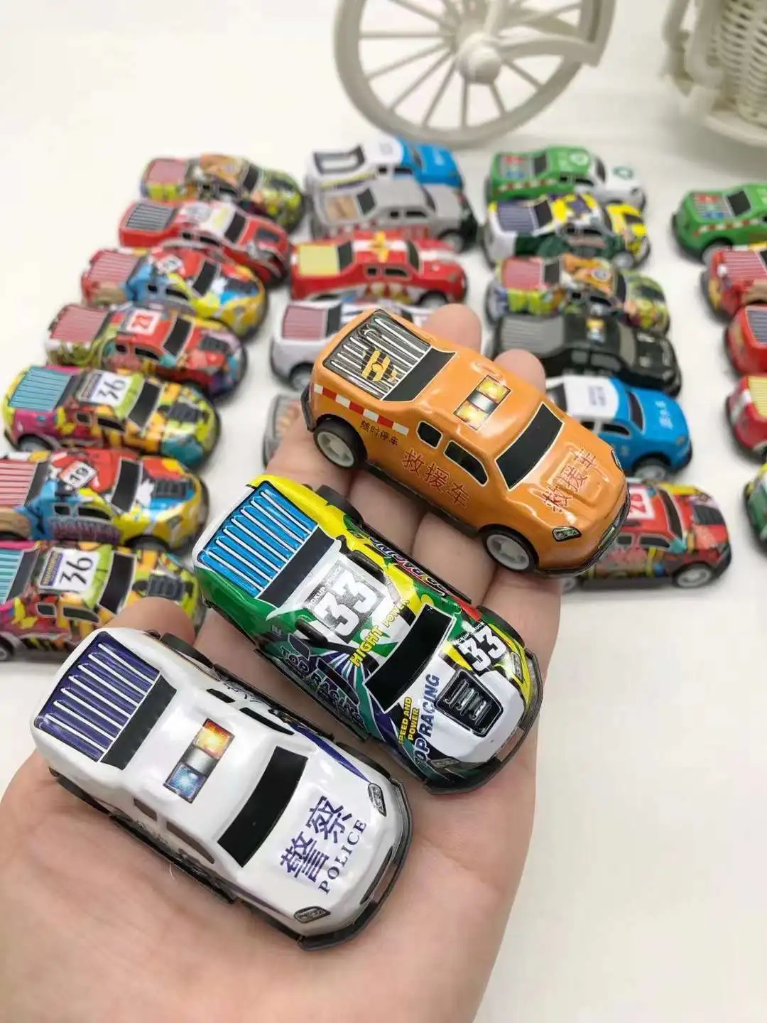 Metal Surface with Printed Children's Toys Pull Car Inertia Car Toys Children's Toys Can Be ...