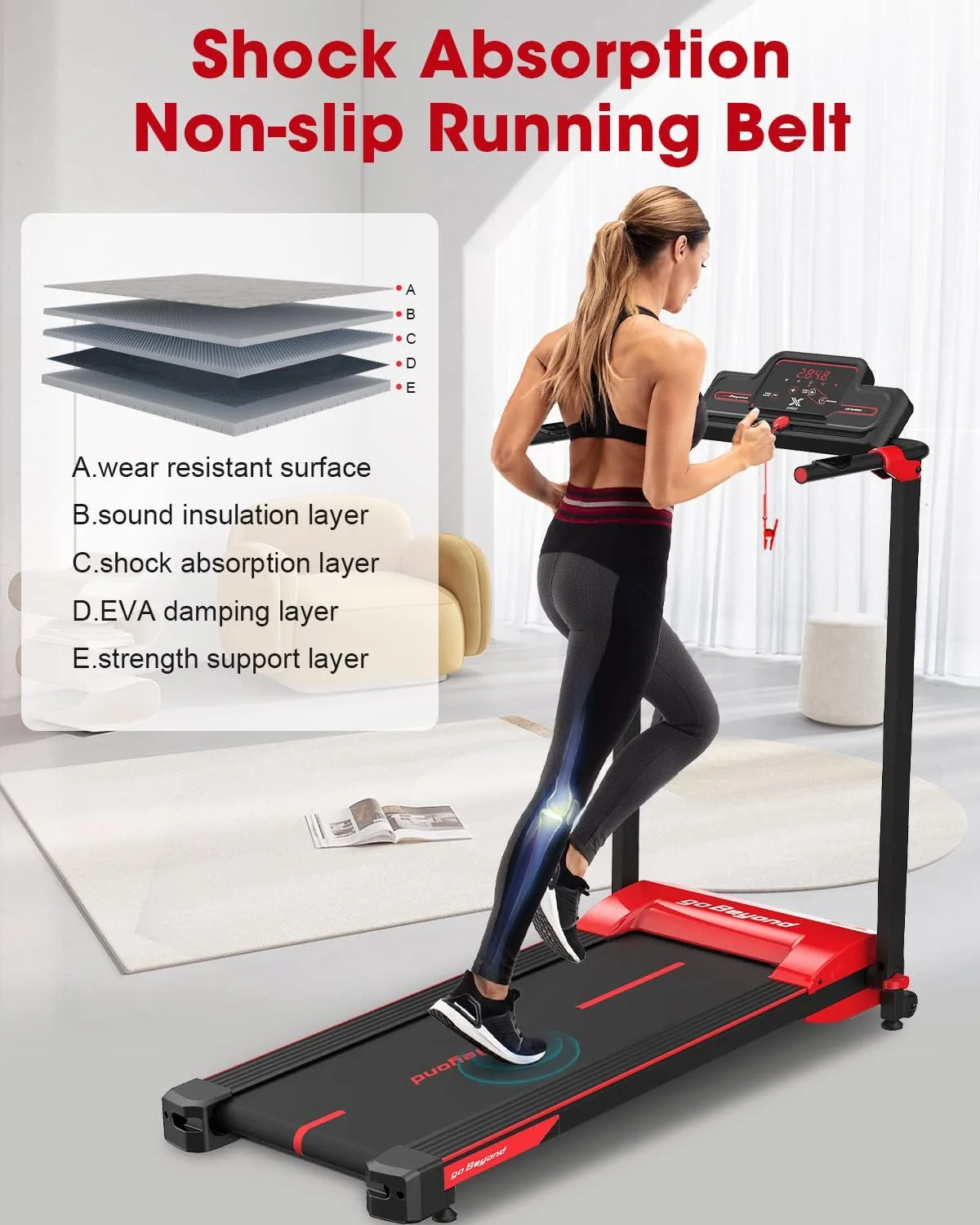 Folding Treadmill,3hp Foldable Treadmill With Led Display,Space Saving ...