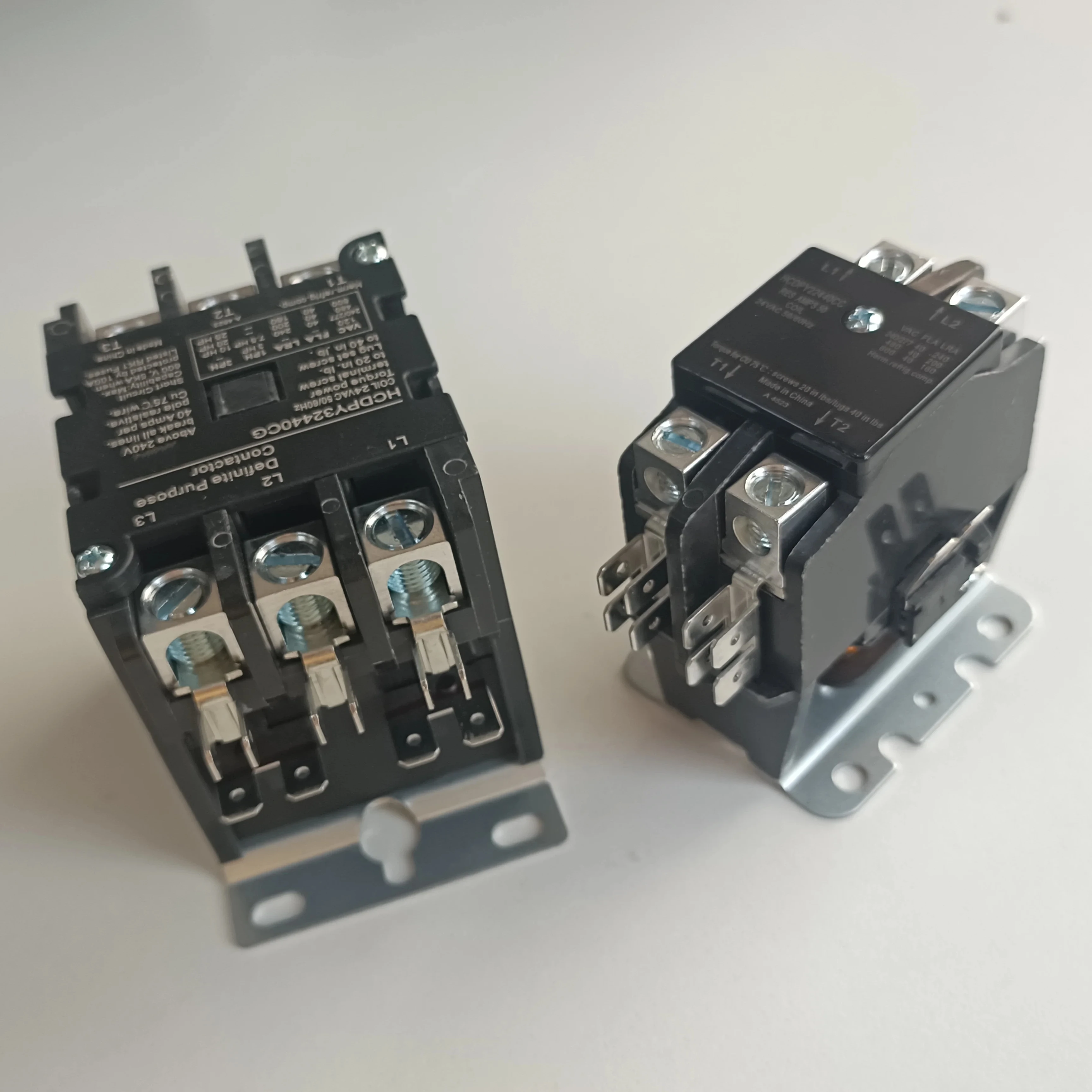 3-pole 40a 240v Ac Definite Purpose Contactor Black Color 40 Fla Silver ...