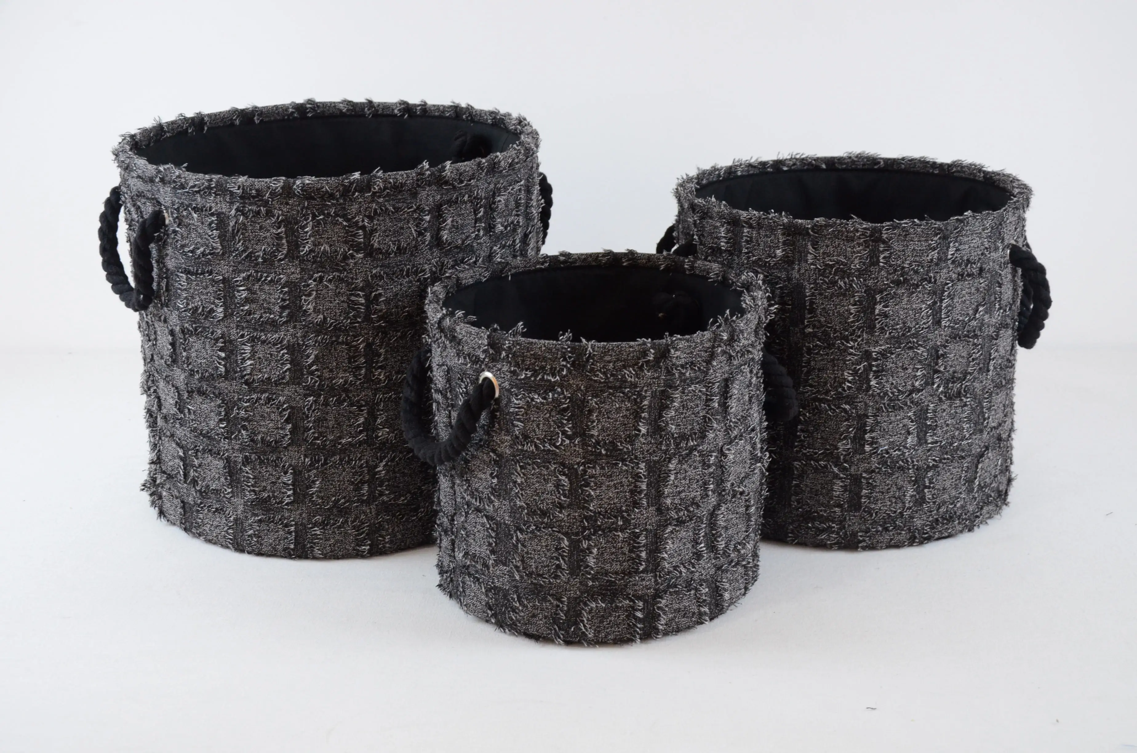 Plush Storage Plaid Fabric Plaid Personality Storage Basket With Fluffy ...