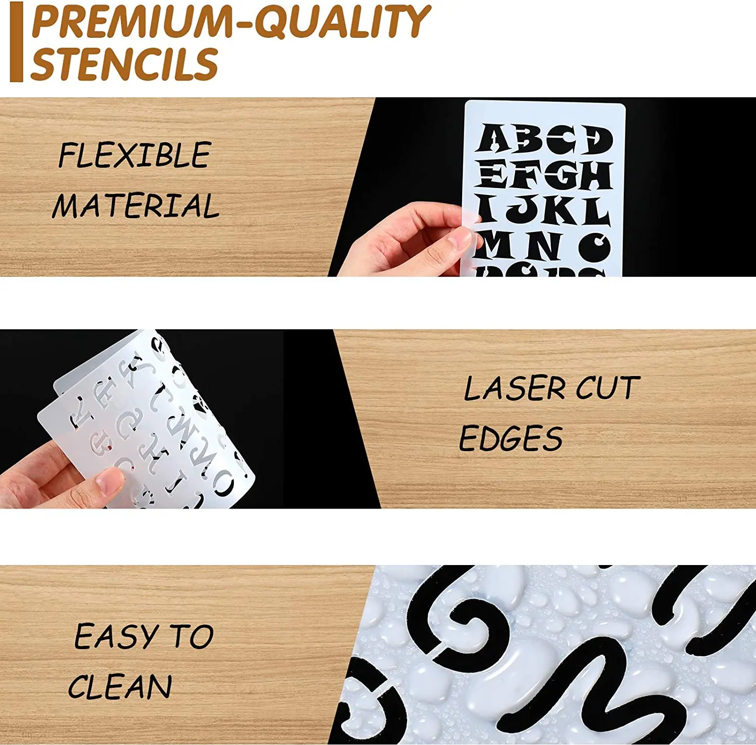 Reusable Interlocking Plastic Letter Templates And Number Stencils For ...