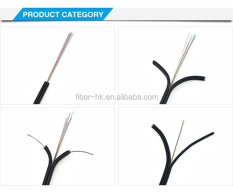 1 Core Ftth Indoor Drop Cable Home 1km Frp Kfrp Outdoor Fiber Optic ...