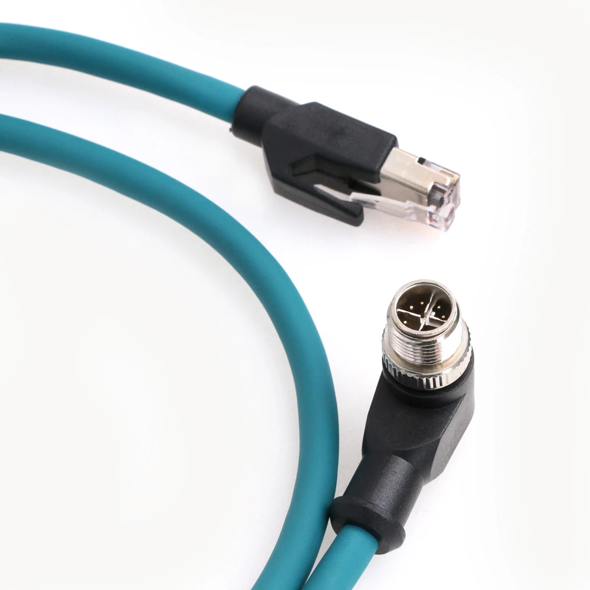 M12 To Rj45 Connector Aviation Plug Male 8 Pin Bend X-coded Industrial ...