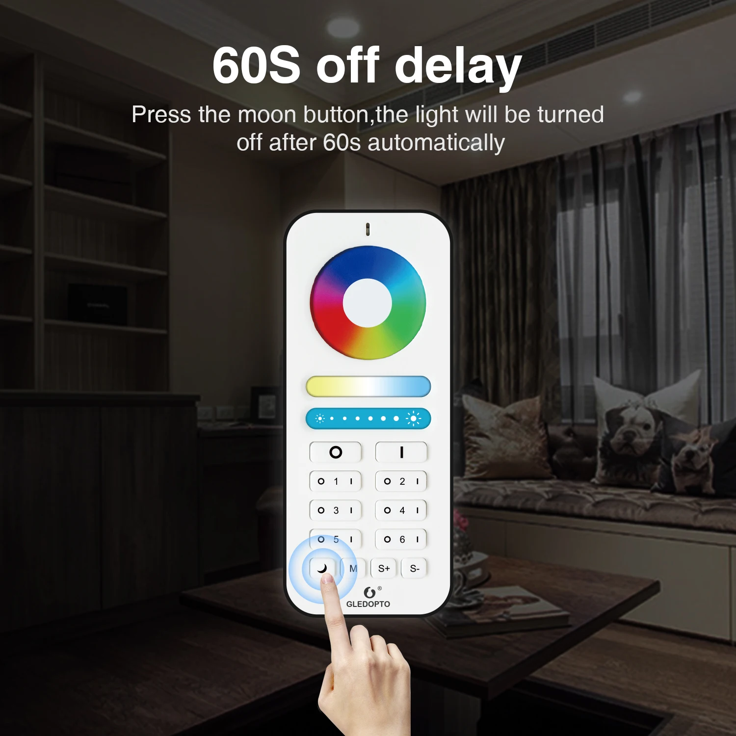 Gledopto 2.4g Rgb+cct Led Touch Remote Controller 6-zone Group Control ...