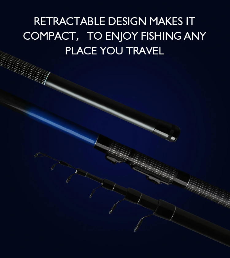 Hanhigh Carbon Fiber Fishing Rod 5m Fish Rod Telescopic Fishing Section ...