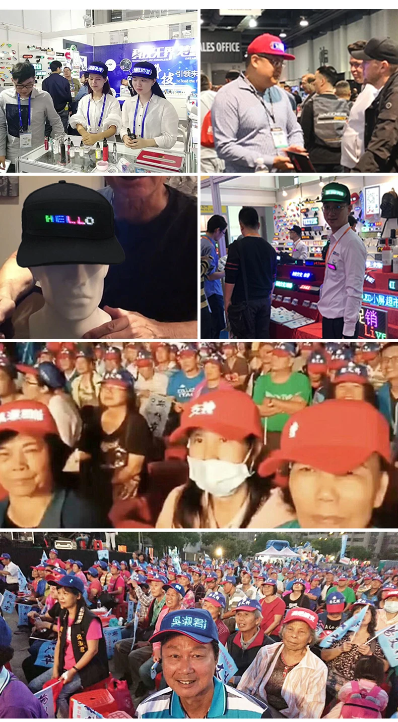 Multi Language LED Cap Light up Scrolling Message Baseball Cap With ...