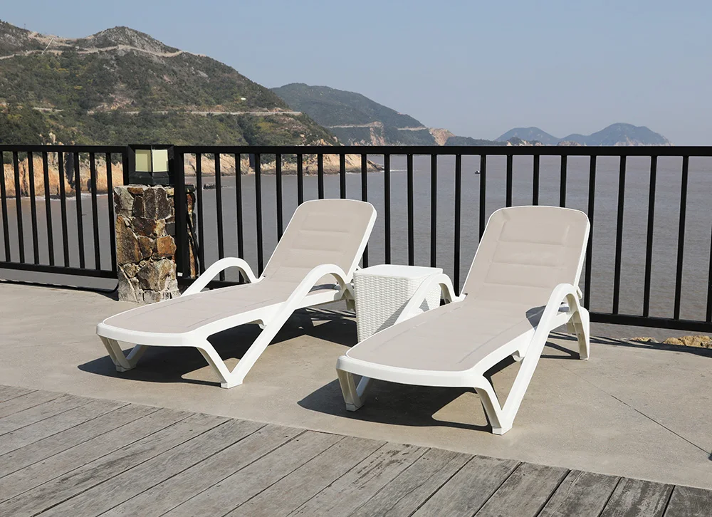 Garden Sunbed Swimming Poolside Fabric Patio Outdoor Plastic Beach Sun ...