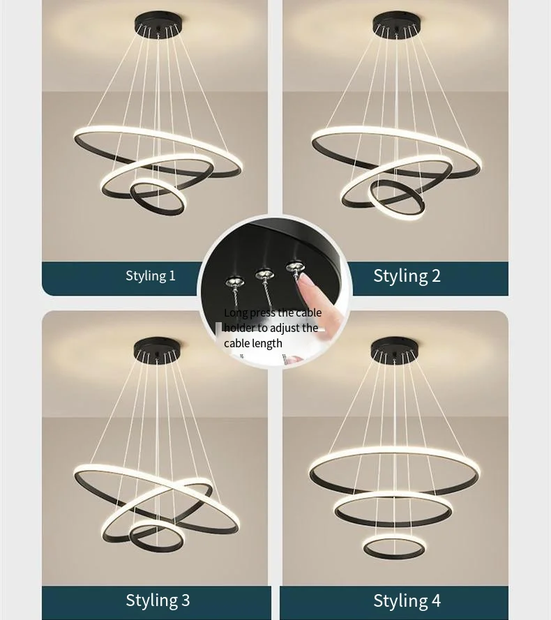 Modern Style Led Ceiling Light Circle Hanging Pendant Ring Lamps ...
