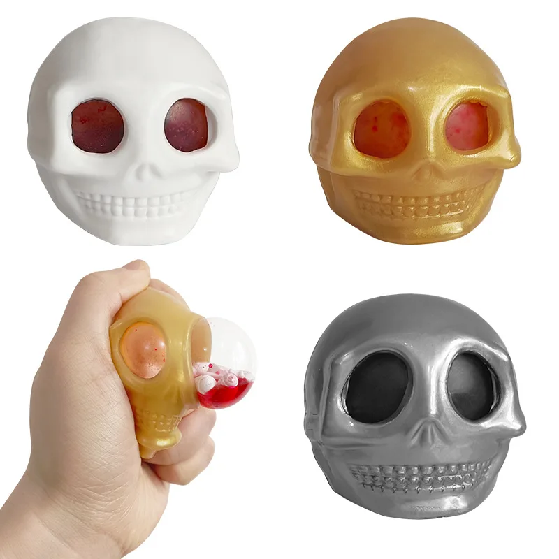 Unisex Squishy Fidget Toys Rubber Squeeze Skull Toy for Kids Aged 5 to ...