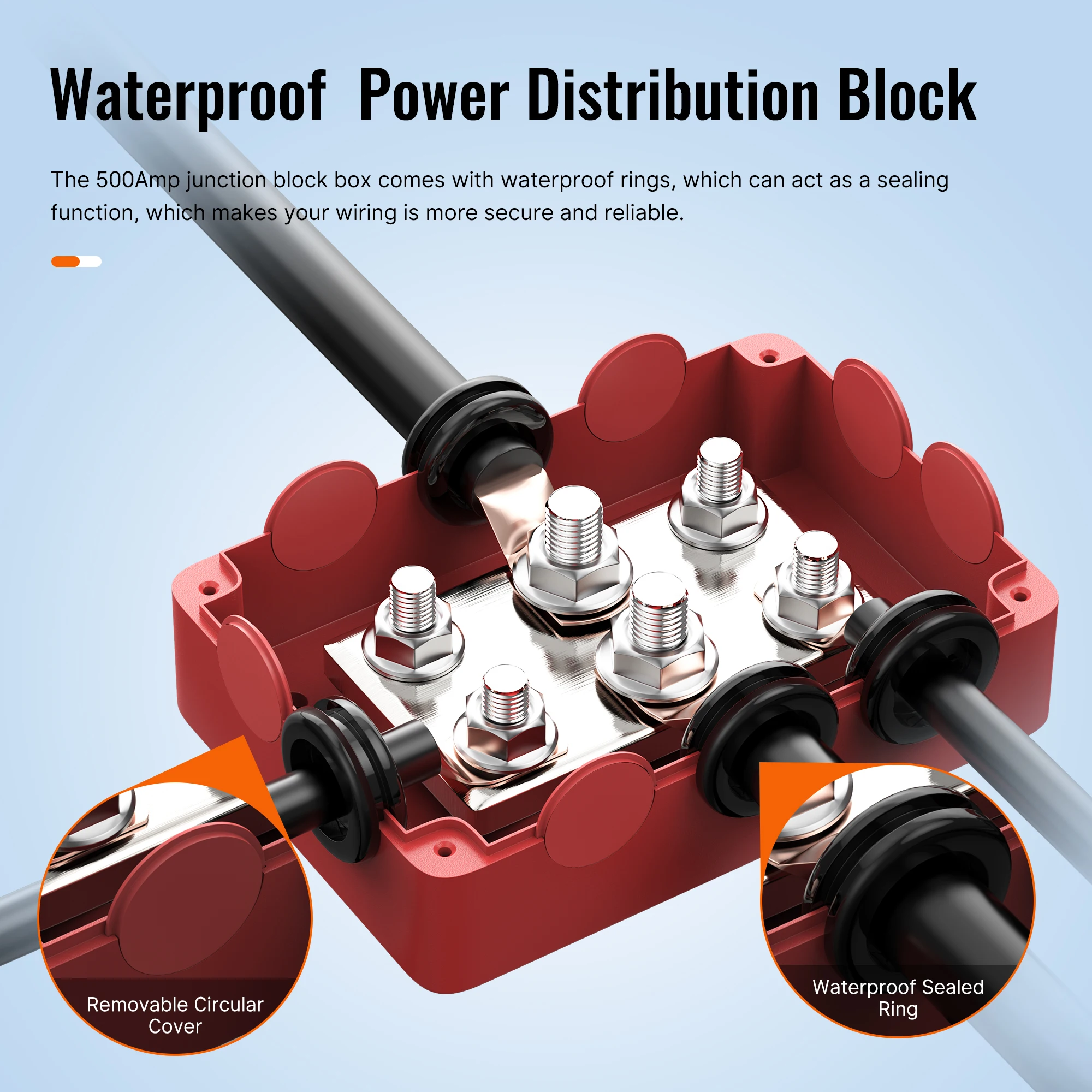 500A 48V Bus Bar Power Distribution Waterproof Terminal Block Ground ...