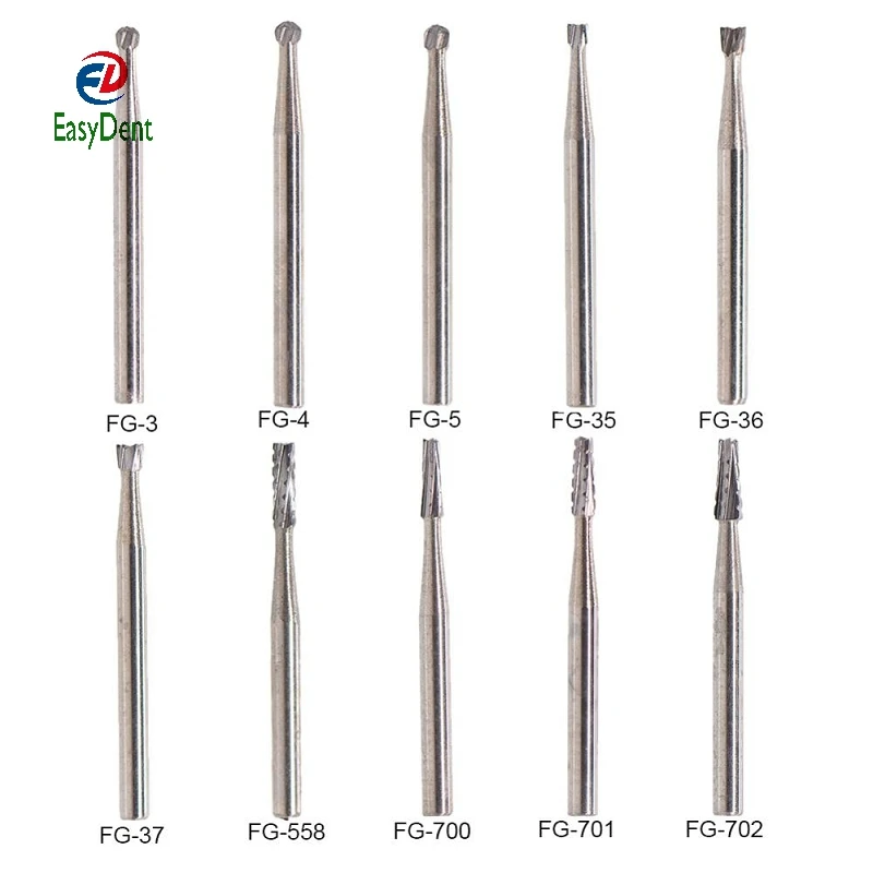 Denture Fissure Bur Dental Tungsten Steel Carbide Burs For High Speed ...