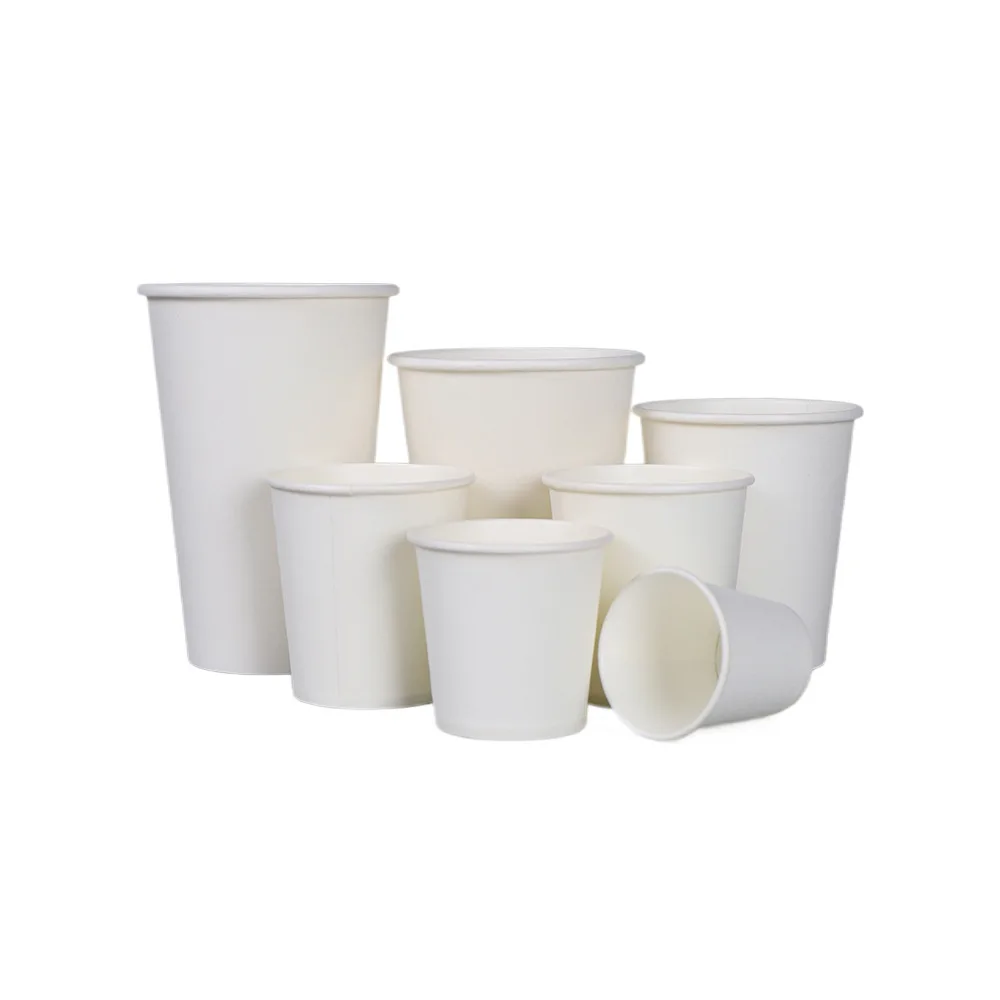 7 Oz Disposable White Paper Coffee Cups | Biodegradable To Go Single ...