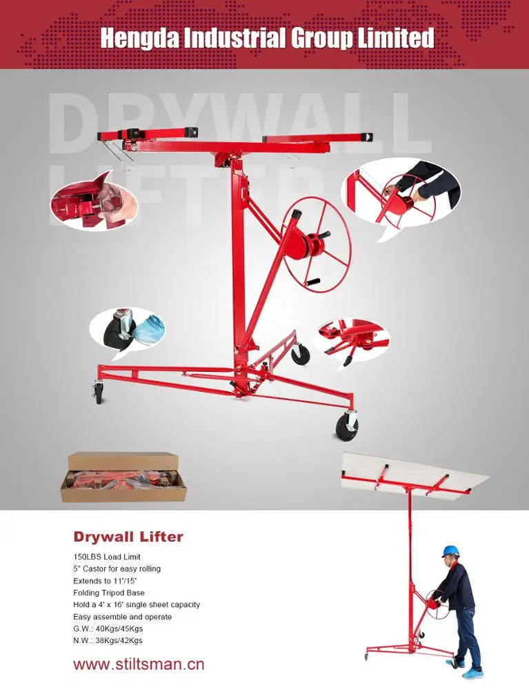 Construction tools drywall hoists Drywall 16' panel lifter Products ...