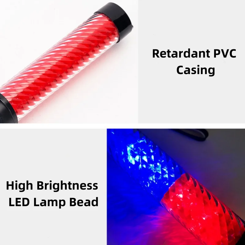 30cm Rechargeable LED Traffic Control Baton with Whistle