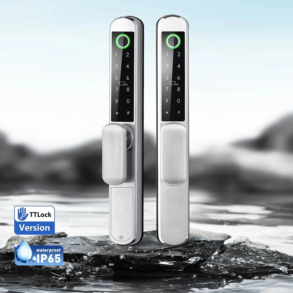 IP65 Dual sides Fingerprint Slim Smart Aluminum door lock ttlock ...
