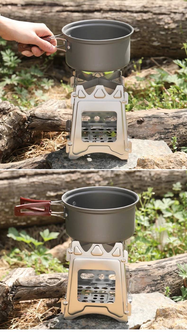 Outdoor Small Camping Wood Fire Stove Stainless Steel Portable Wood ...