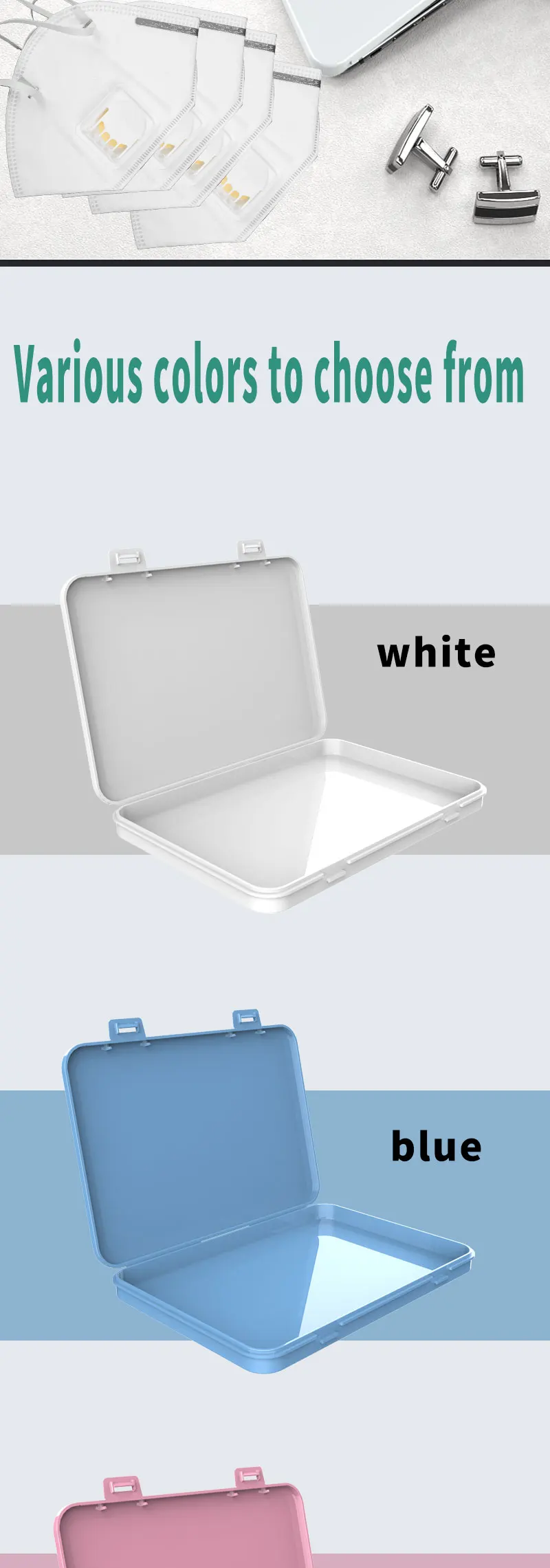 New Multi-color Mask Storage Box Pp N95 Mask Holder Small Foldable ...